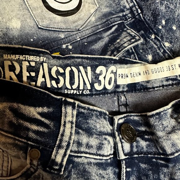 Reason | Jackets & Coats | Reason Mens Blue Smileyface Denim Jacket And ...